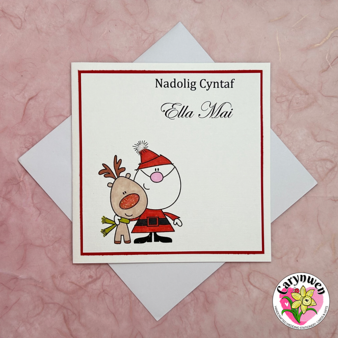 Festive Friends Welsh Christmas Card - Carynwen